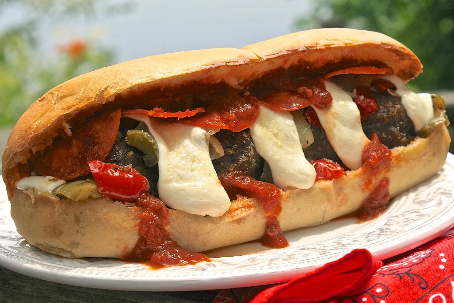 Handmade Pizzeria-Style Meatball Subs with Pepperoni, Bell Peppers ...