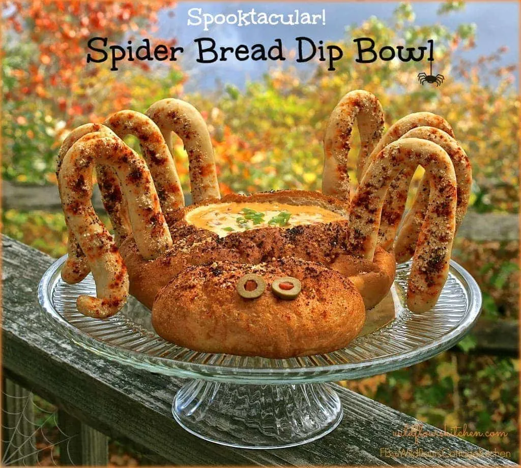 Spooktacular Halloween Spider Bread Dip Bowl - Wildflour's Cottage Kitchen