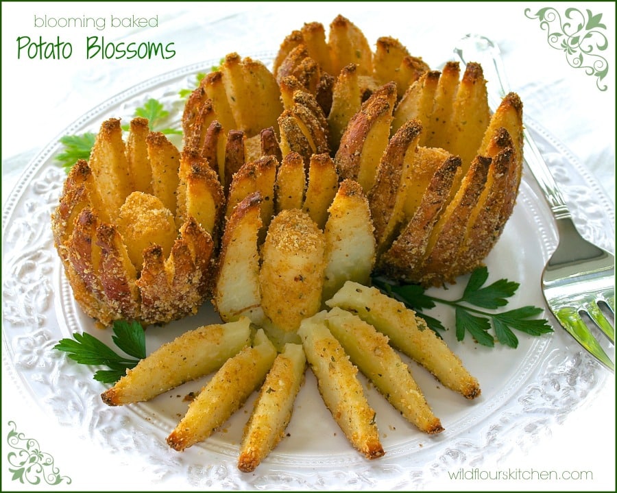 Blooming Baked Potato Blossoms - Wildflour's Cottage Kitchen