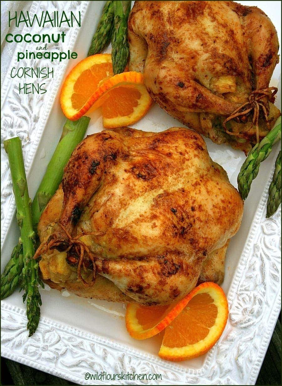 Hawaiian Cornish Game Hens with Coconut, Fresh Pineapple & Macadamia ...