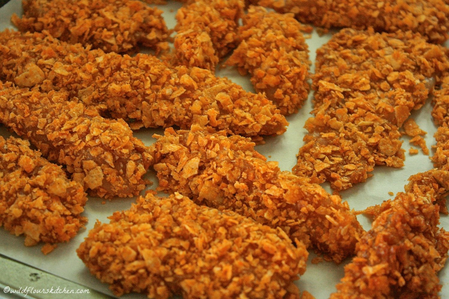 Barbecued Potato Chip Chicken Tenders - Wildflour's Cottage Kitchen