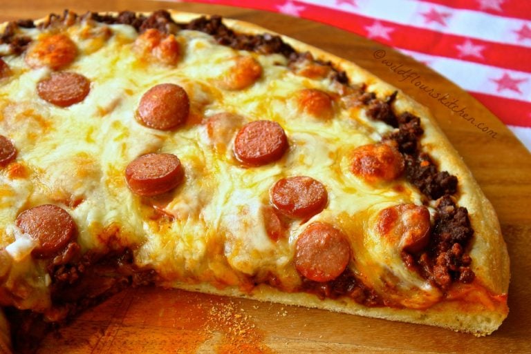 Chili Cheese Dog Pizza - Wildflour's Cottage Kitchen