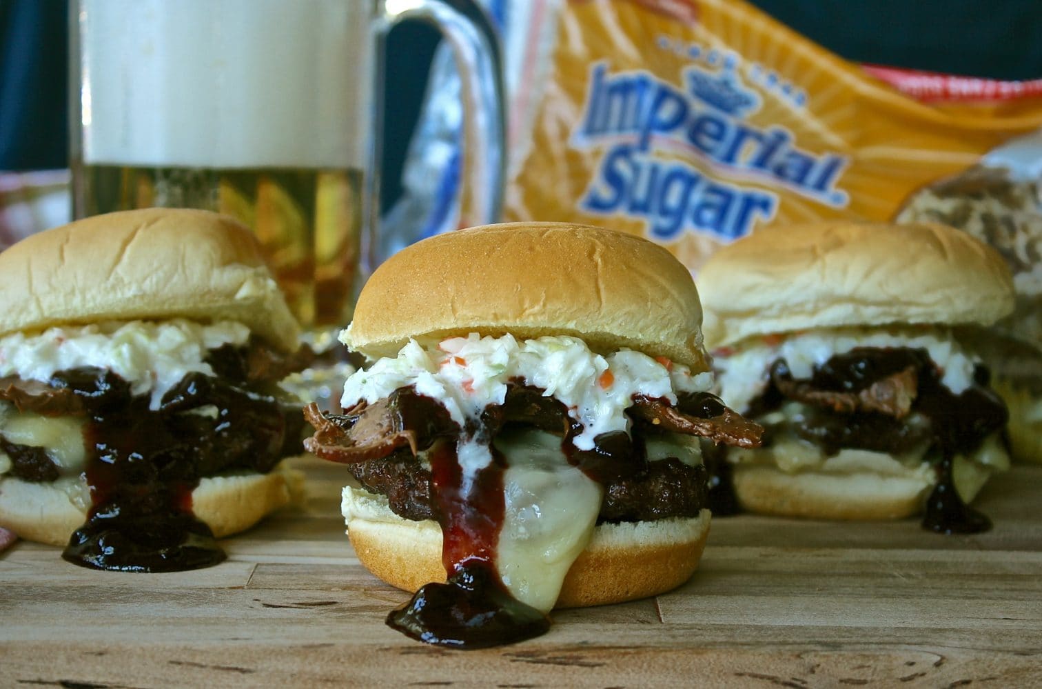 Spicy Rubbed Sliders with Chocolate-Covered Bacon, Brie, and Dark ...